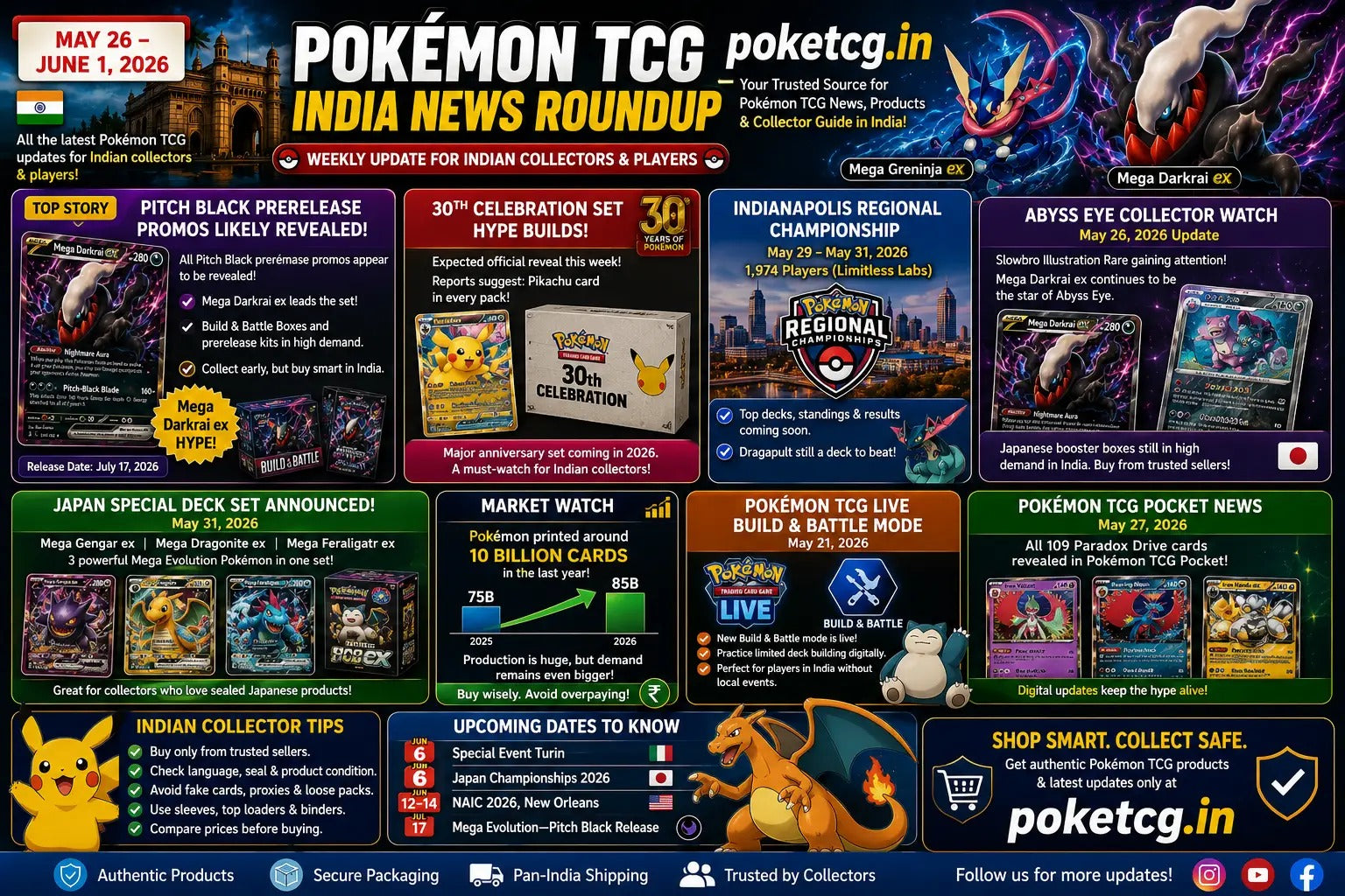 Pokémon TCG India News: Pitch Black, 30th Anniversary & Abyss Eye – PokéTCG