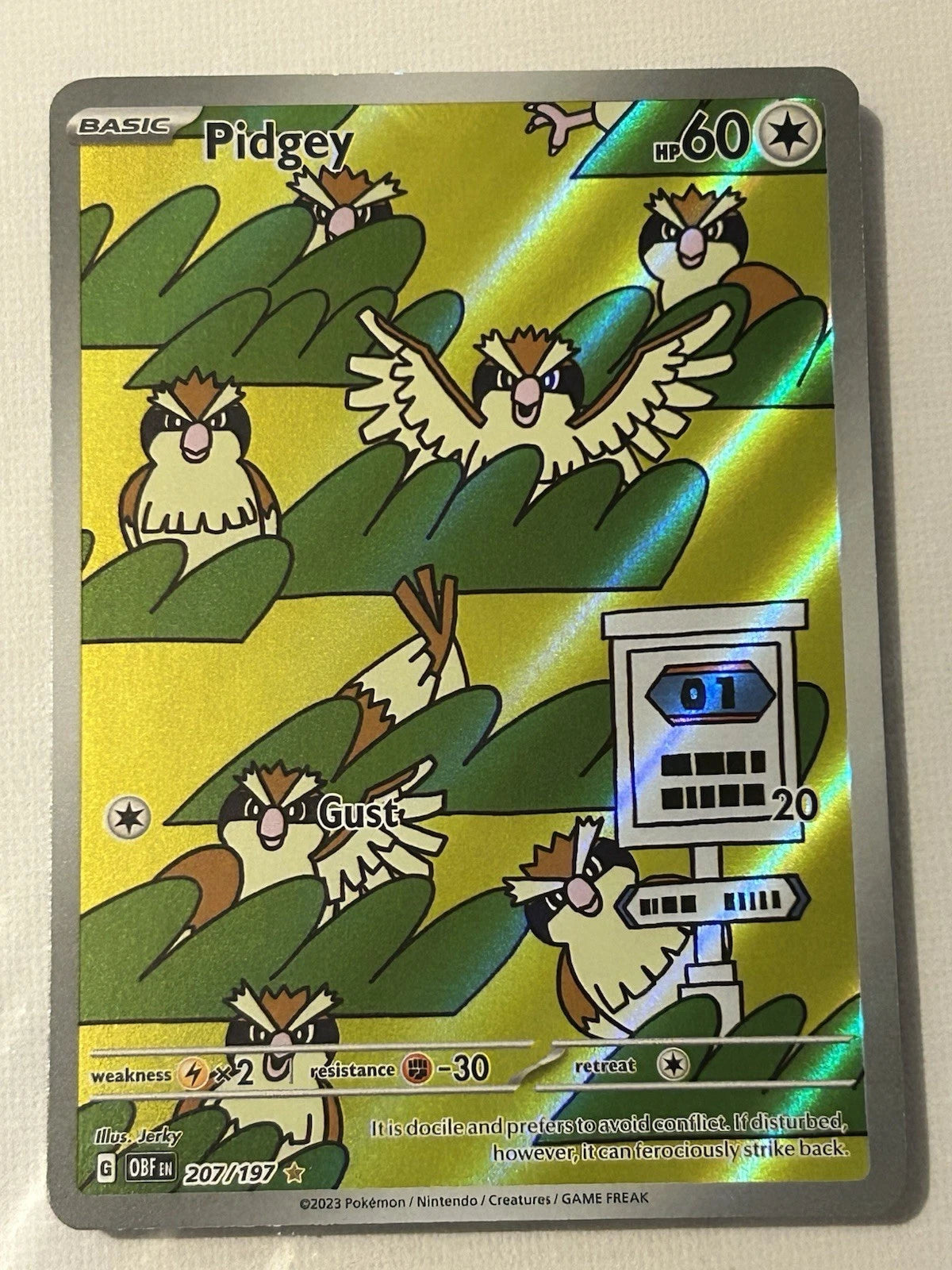 Pidgey Illustration Rare 207/197– Pokémon Obsidian Flames- Poketcg.in ...